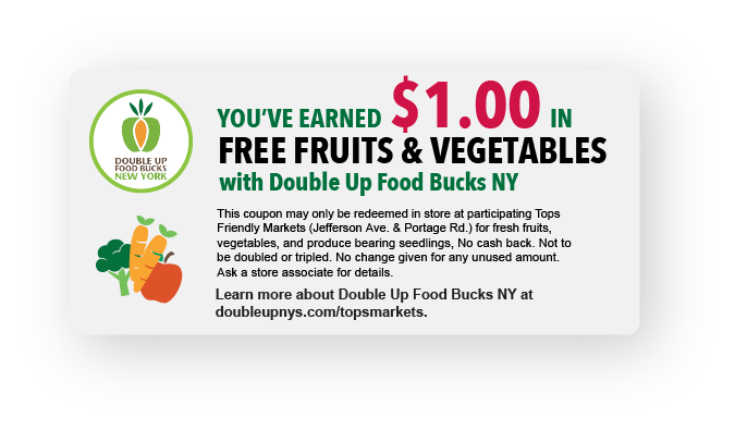 Tops Markets – Double Up food Bucks NYS